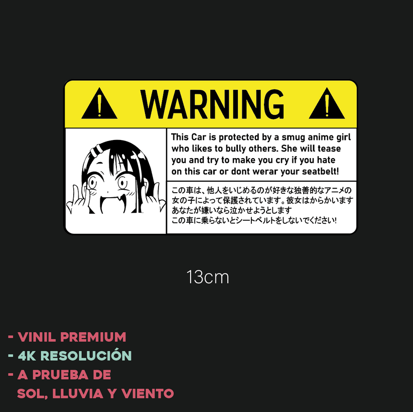 Sticker Anime - Warning Sign – 150Radz